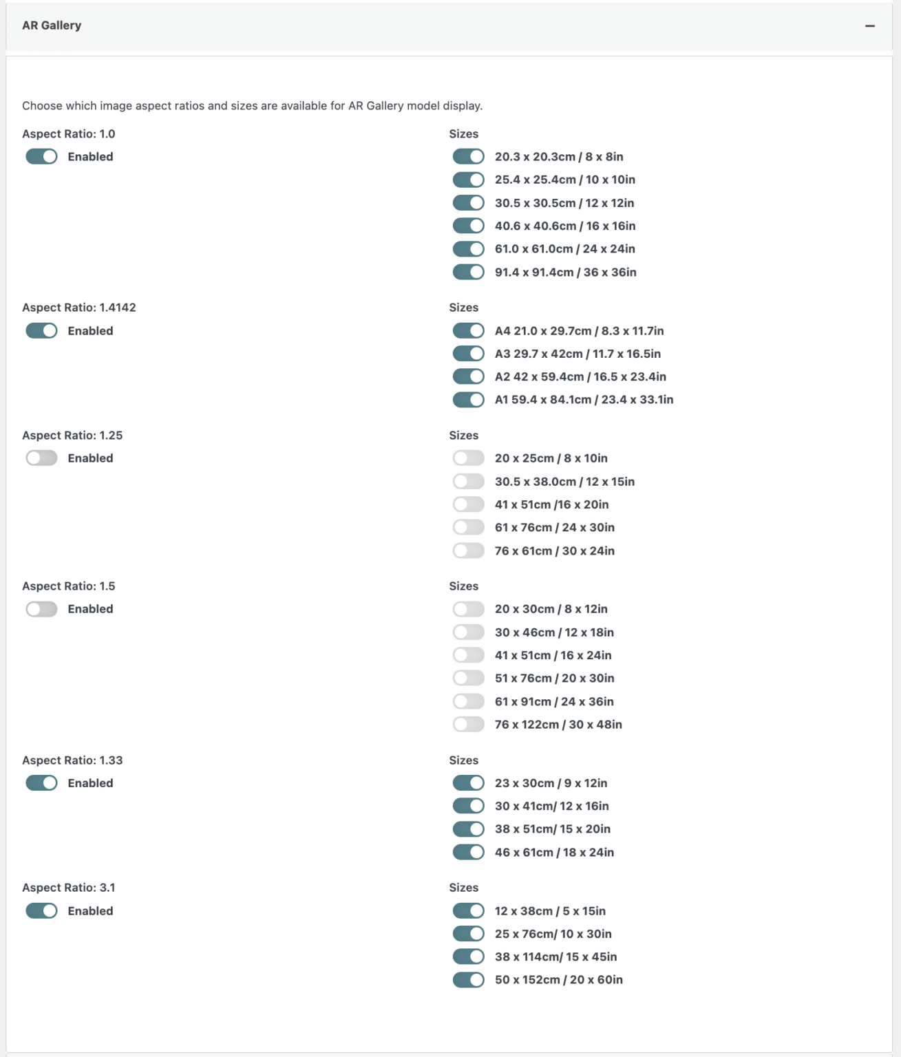 Settings - AR Gallery - AR Display - Augmented Reality for WordPress ...